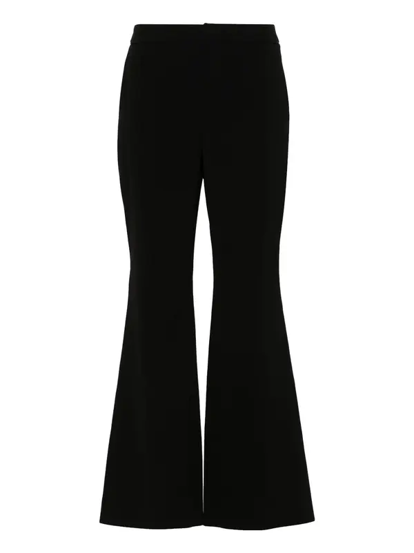 Balmain Flared Crepe Trousers - Black