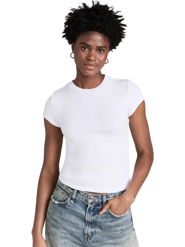 PERFECTWHITETEE Jude Ribbed Baby Tee - White
