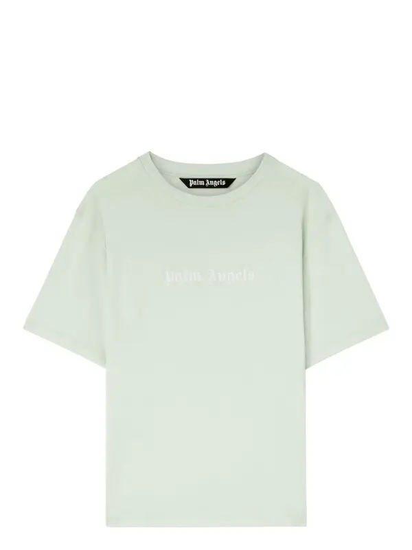 Palm Angels Logo-print Cotton T-shirt - Green