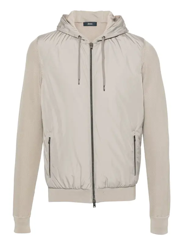 Herno Contrast-panel Piqué Jacket - Neutrals