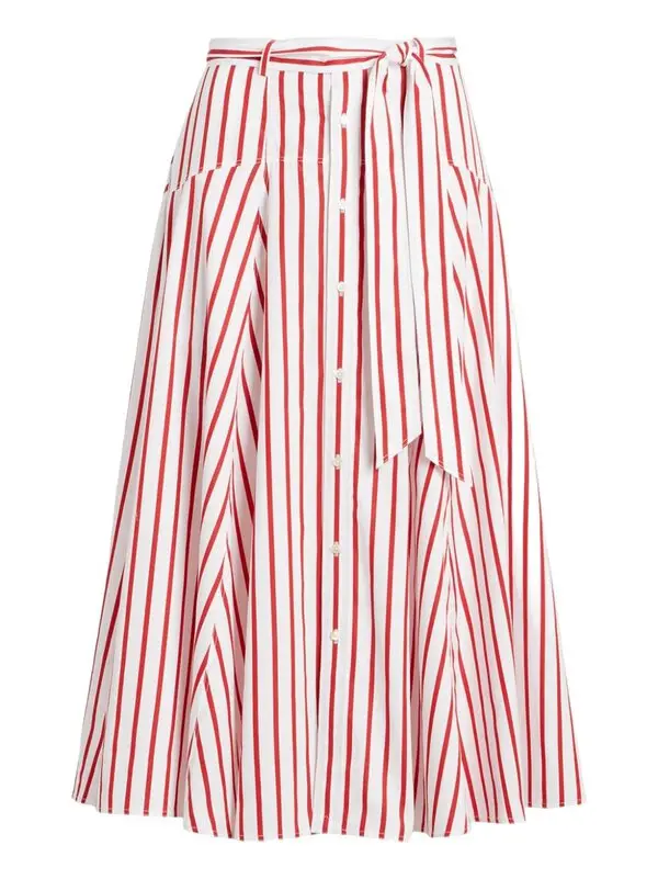 Polo Ralph Lauren Stripe-pattern Cotton Skirt - Red
