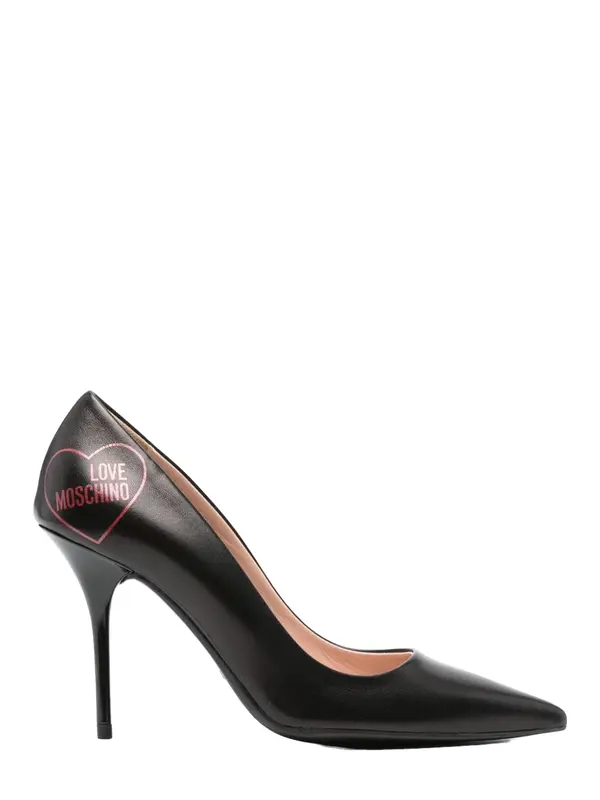 Moschino 100mm Leather Pumps - Black