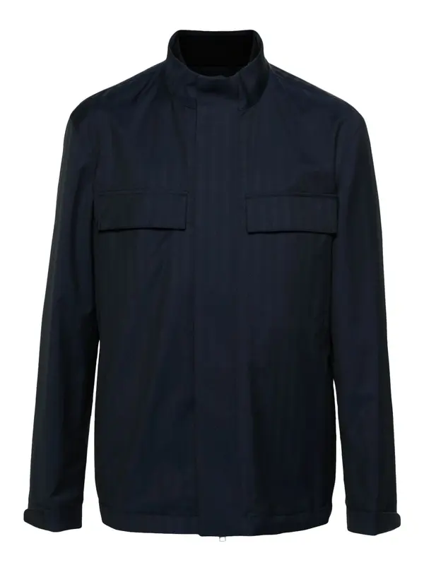 Zegna Wool Zipped Jacket - Blue