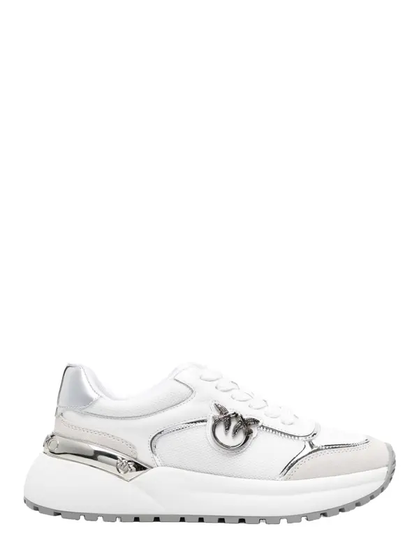 Pinko Love Birds Leather Sneakers - White