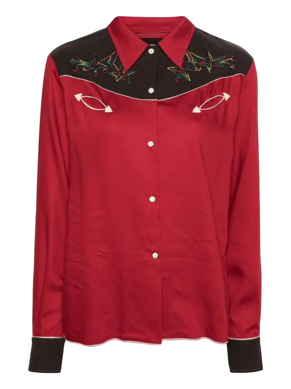 BODE Western Embroidered Star Shirt - Red