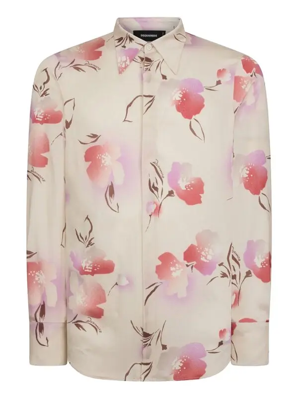 Dsquared2 Floral-print Challis Shirt - Neutrals