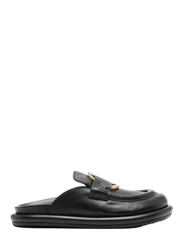 Moncler Bell Leather Mules - Black
