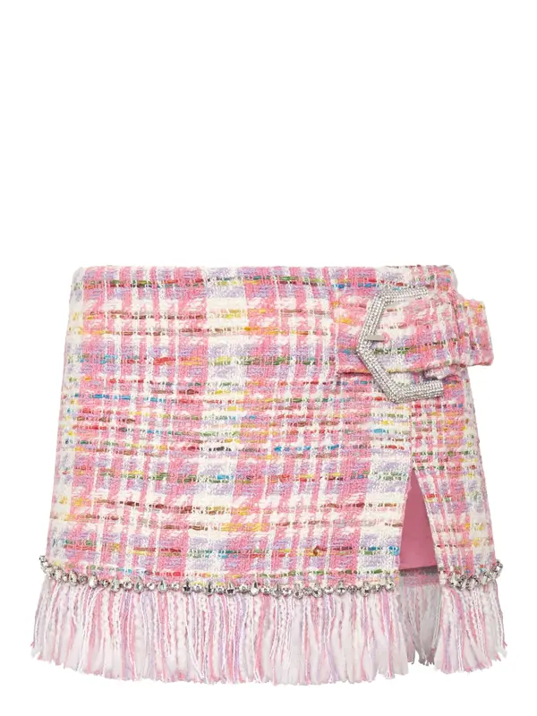 Philipp Plein Tweed Mini Skirt - Pink