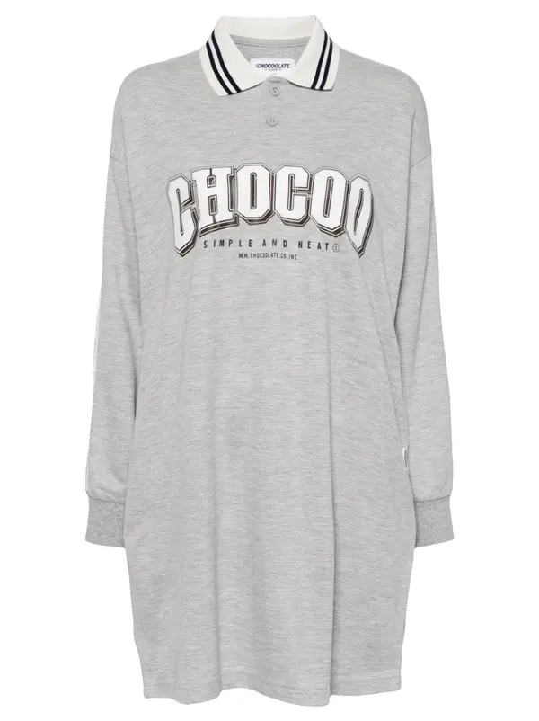 CHOCOOLATE Logo-print Sweater Dress - Grey