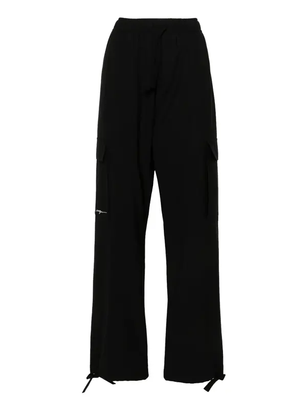 MSGM Drawstring Cargo Trousers - Black