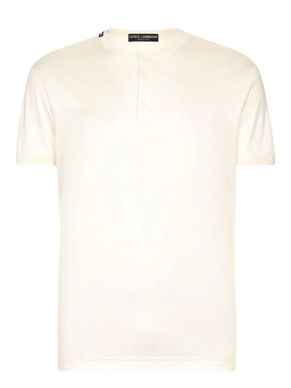 Dolce & Gabbana Round-neck Silk T-shirt - White