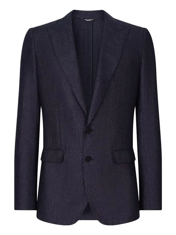 Dolce & Gabbana Single-breasted Linen-blend Blazer - Blue