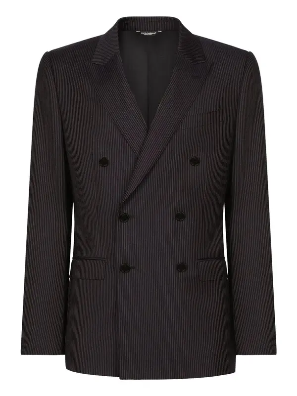 Dolce & Gabbana Striped Double-breasted Two-piece Suit - Black
