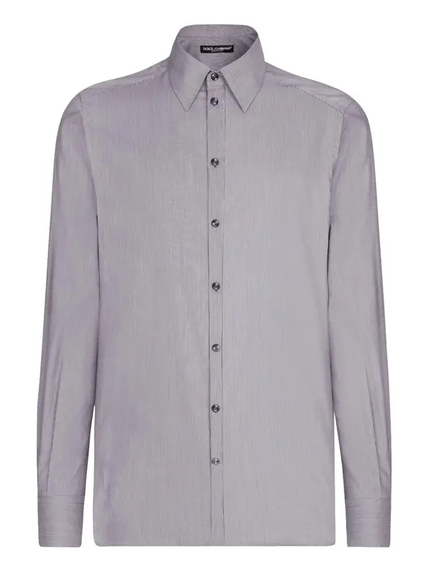 Dolce & Gabbana Long-sleeved Cotton Shirt - Grey