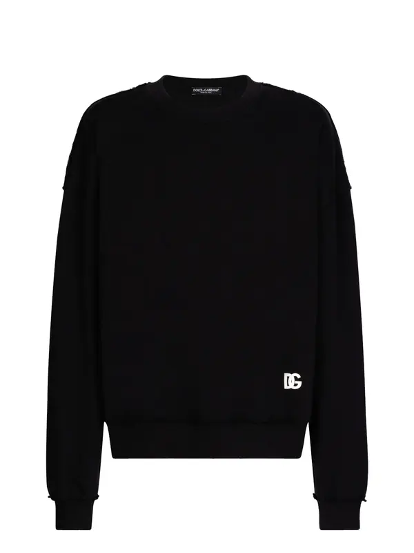 Dolce & Gabbana Logo-print Cotton Sweatshirt - Black