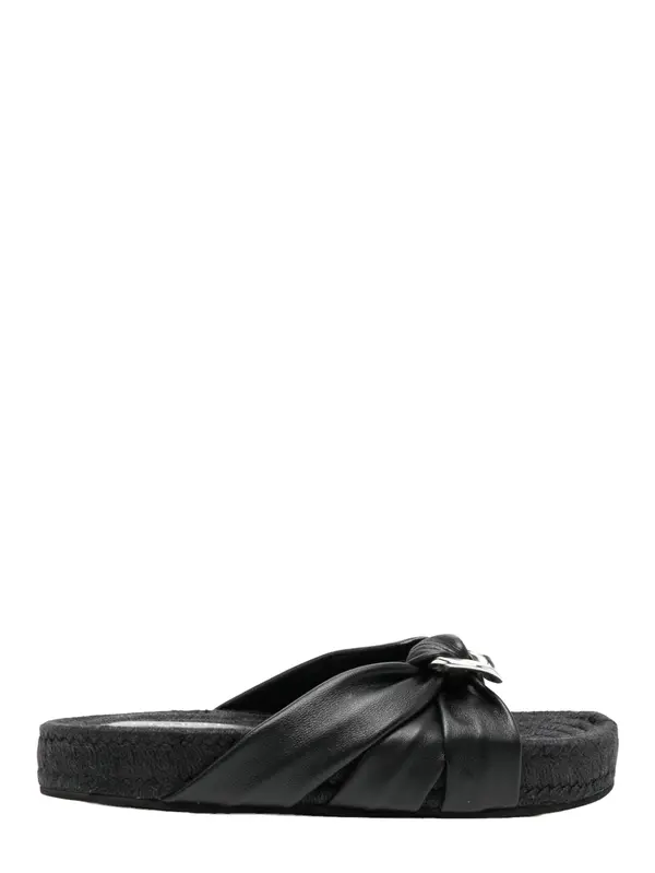 Senso Irina Buckle-detail Flat Sandals - Black