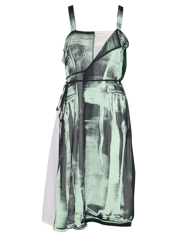 MAISON MARGIELA Freeze-frame Silk Dress - Green