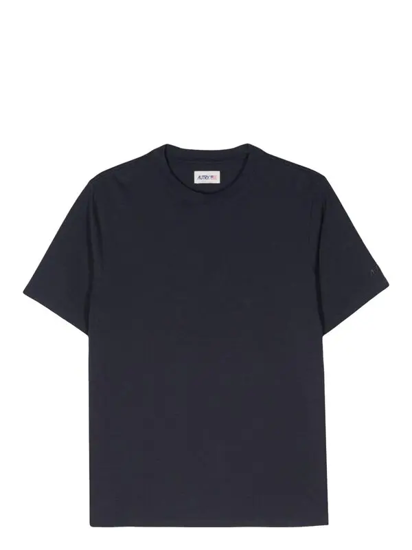 AUTRY Logo-appliqué Cotton T-shirt - Blue