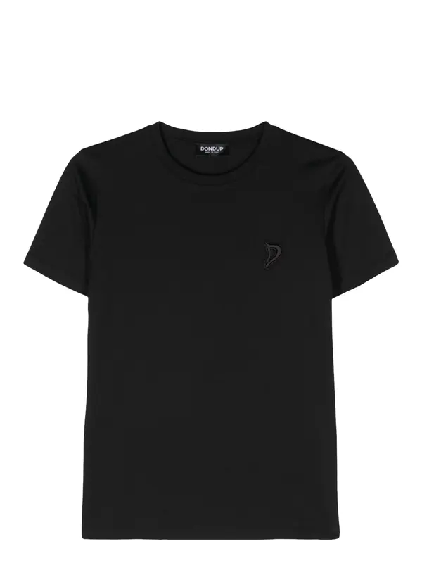 DONDUP Logo-embroidered Cotton T-shirt - Black