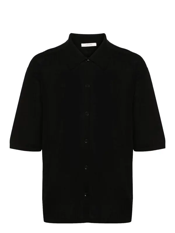 LEMAIRE Fine-knit Cotton Shirt - Black