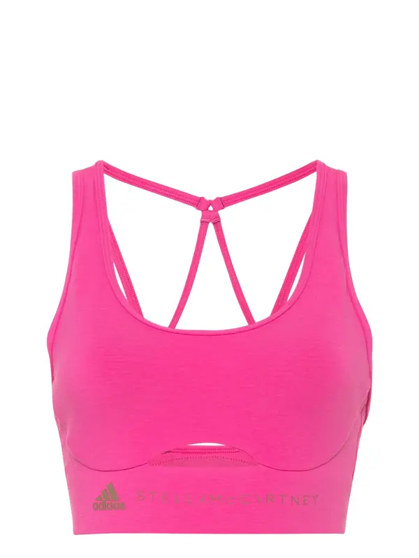 Adidas By Stella McCartney Logo-print Cut-out Top - Pink