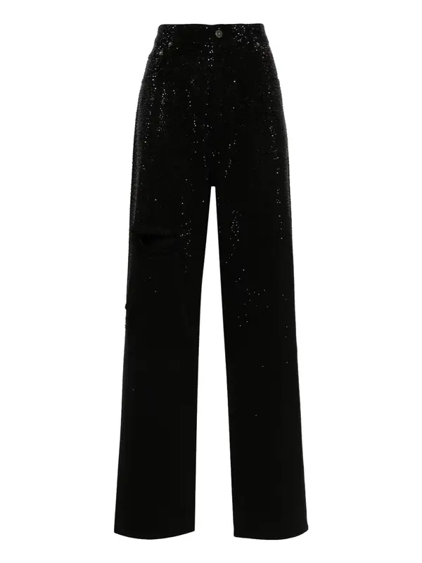 GOLDEN GOOSE Crystal-embellished Tapered Jeans - Black