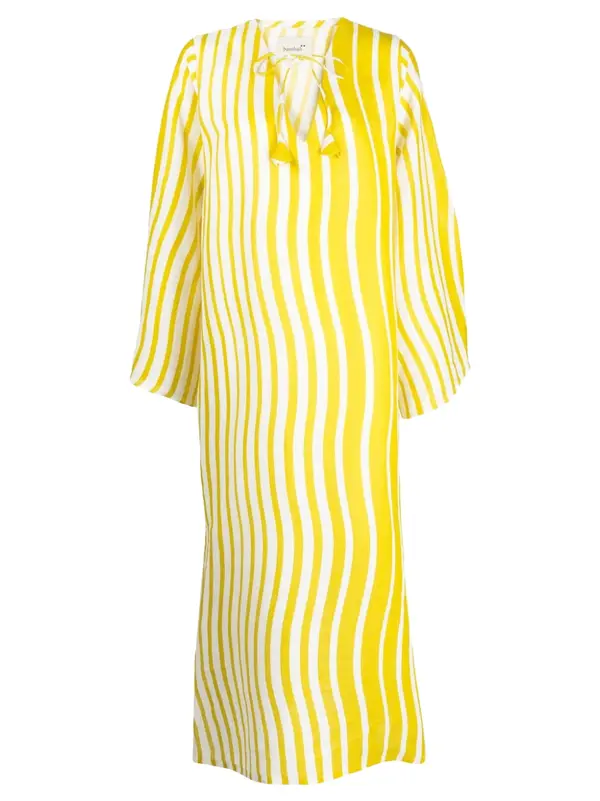 BAMBAH Sicily Striped Kaftan Dress - Yellow