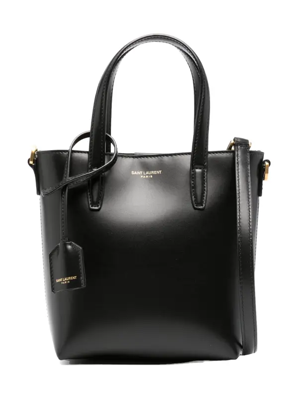 Saint Laurent Mini Leather Shopping Tote - Black