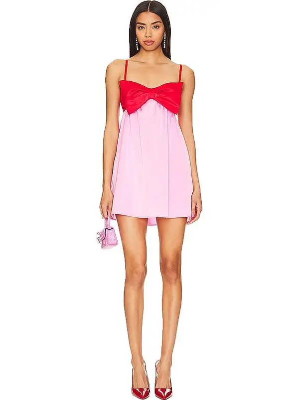 Show Me Your Mumu Best Bow Mini Dress - Vday Colorblock