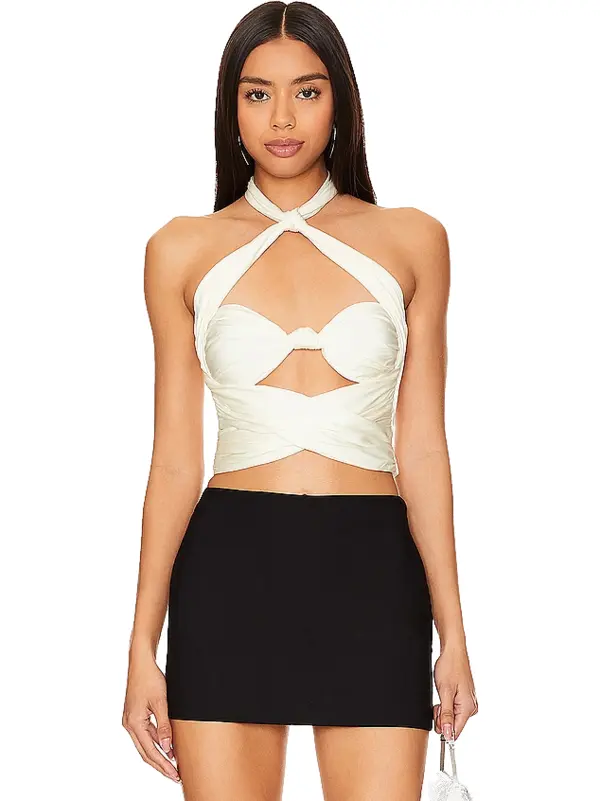 LOVERS AND FRIENDS Sophia Wrap Halter - White