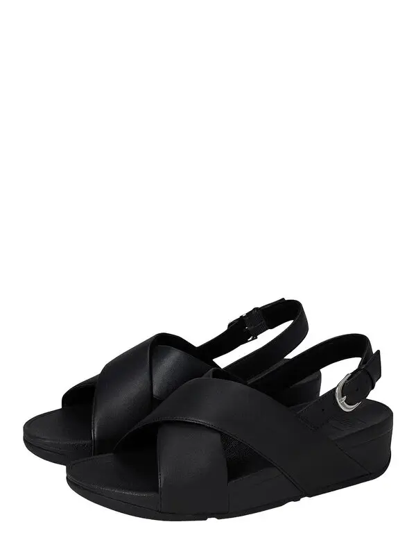 Fitflop Lulu Leather Cross-back Strap Sandals - Black