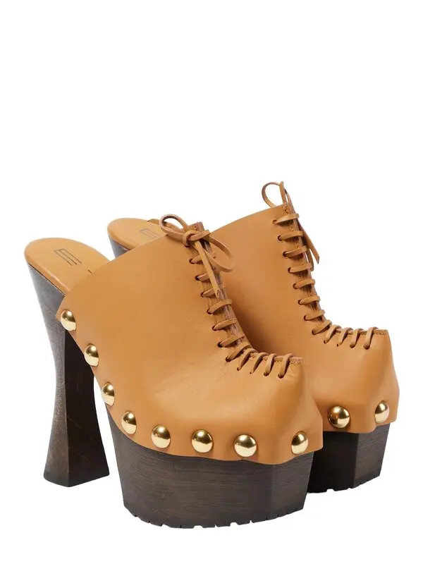 Etro Plateau 90 Leather Pumps - Brown