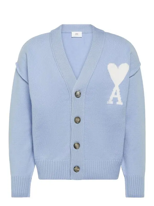 Ami De Cœur Virgin Wool Cardigan - Blue