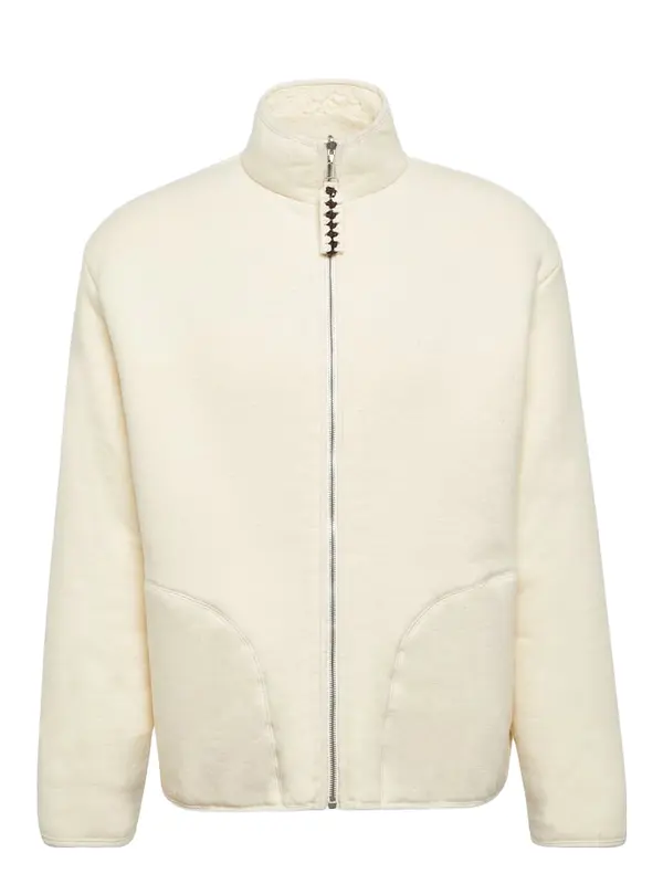 JIL SANDER Cotton Fleece Zip-up Jacket - Beige