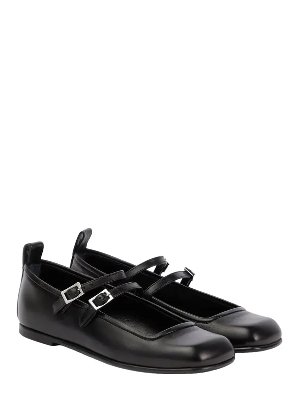 NODALETO Bulla Rina Leather Ballet Flats - Black
