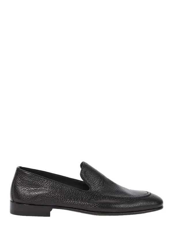Manolo Blahnik Truro Leather Loafers - Black