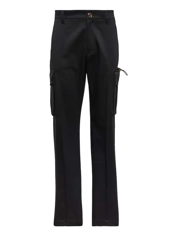 Versace Cotton Gabardine Cargo Pants - Black