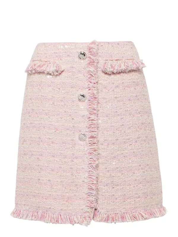 Giambattista Valli High-rise Tweed Miniskirt - Pink