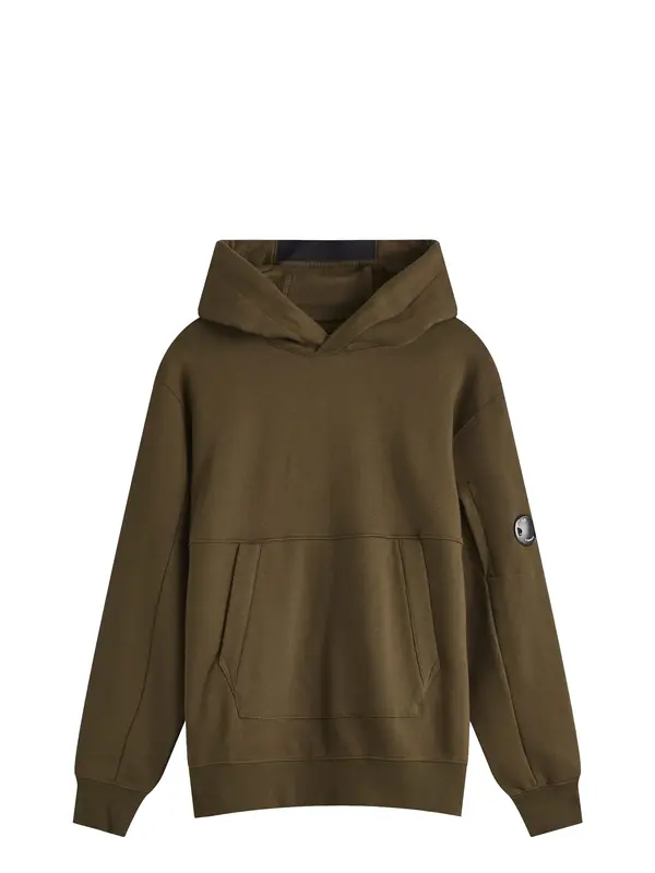 C.P. COMPANY Diagonal Raised Fleece Hoodie - Ivy Green