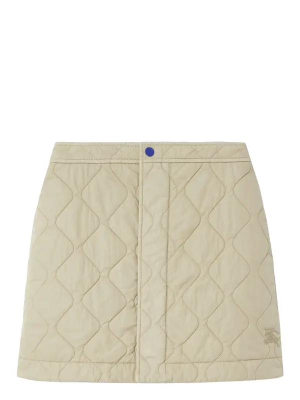 Burberry Embroidered Quilted Mini Skirt - Ivory
