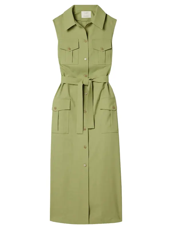 Giuliva Heritage The Mary Angel Wool-twill Midi Dress - Green