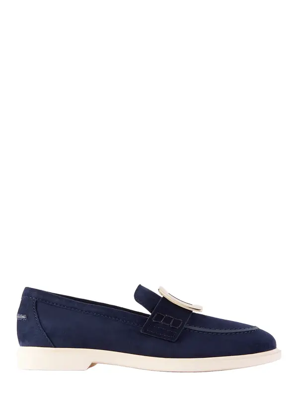 ROGER VIVIER Summer Suede Loafers - Blue