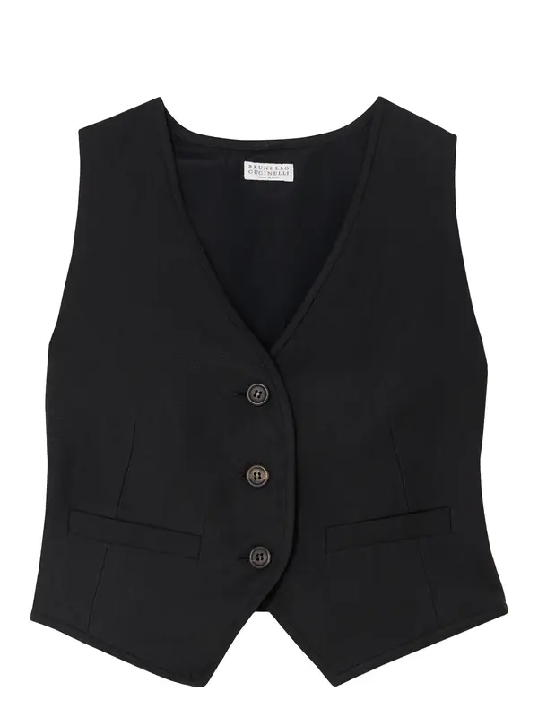 Brunello Cucinelli Twill Vest - Black