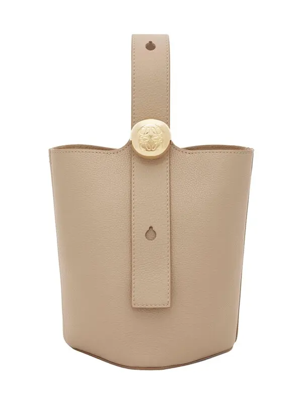 Loewe Leather Pebble Bucket Bag - Beige