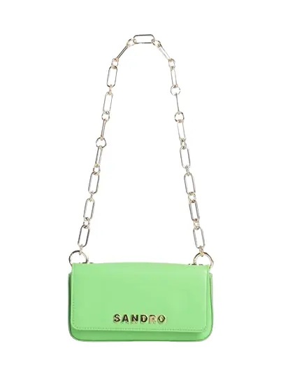 Sandro Handbag In Light Cowhide - Green