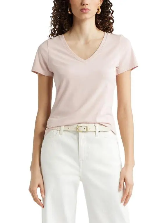 Nordstrom Everyday V-neck T-shirt - Pink Smoke