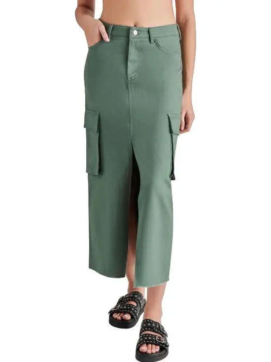 Steve Madden Benson Stretch Twill Cargo Skirt - Deep Forest
