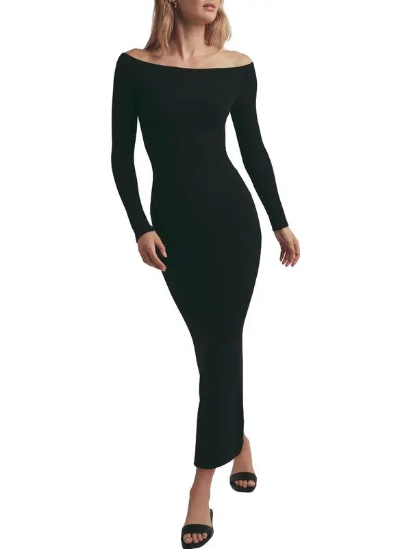 FAVORITE DAUGHTER The Sara Off-the-shoulder Maxi Dress - Black