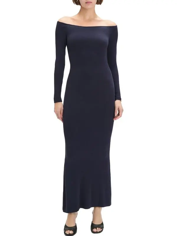 FAVORITE DAUGHTER The Sara Off-the-shoulder Maxi Dress - Navy