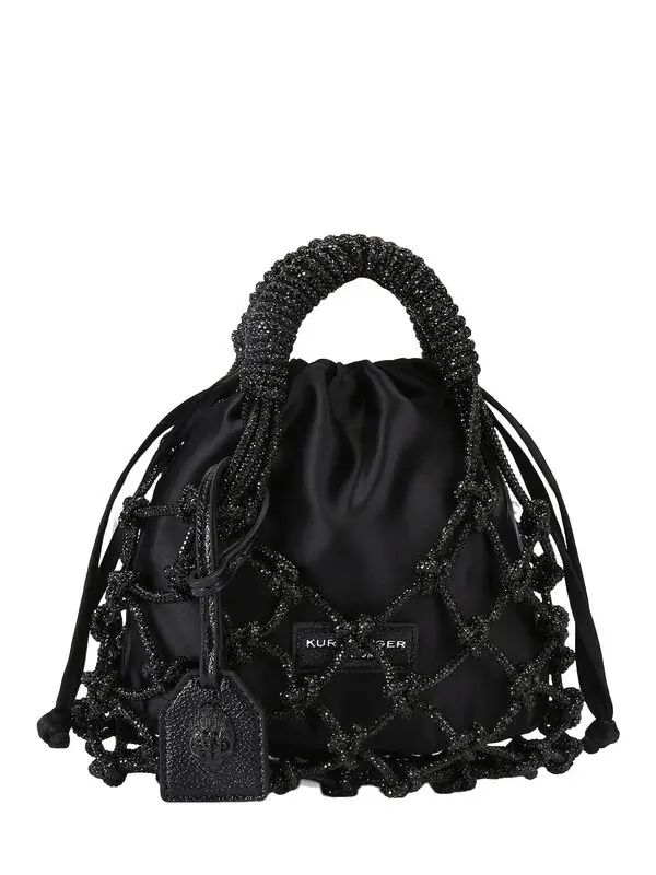 Kurt Geiger Crystal Macramé Bag - Black